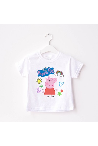 Happy Onesie Co Peppa Pig Organik Baskılı Bebek Çocuk T-Shirt Happy Onesie Co Peppa Pig Organik Baskılı Bebek Çocuk T-Shirt