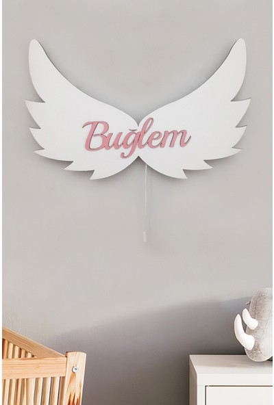 Bebişim Halı Pembe Melek Kanatlı Kişiye Özel Isimli Çocuk Odası Duvar Dekoru Ahşap Aydınlatma Gece Lambası Bebişim Halı Pembe Melek Kanatlı Kişiye Özel Isimli Çocuk Odası Duvar Dekoru Ahşap Aydınlatma Gece Lambası