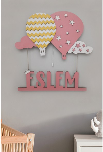 Bebişim Halı Pembe Uçan Balon Yıldız Bulutlar Kişiye Özel Isimli Çocuk Odası Duvar Dekoru Ahşap Aydınlatma Gece Lambası Bebişim Halı Pembe Uçan Balon Yıldız Bulutlar Kişiye Özel Isimli Çocuk Odası Duvar Dekoru Ahşap Aydınlatma Gece Lambası