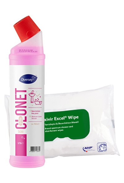 Taski Clonet Extra 750 ml Oxivir Excel Wipe Mendil 30'lu Taski Clonet Extra 750 ml Oxivir Excel Wipe Mendil 30'lu