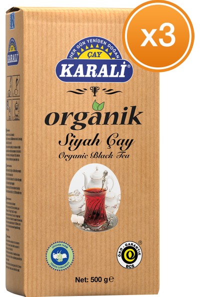 Karali Organik Dökme Siyah Çay 500 gr x 3 Paket Karali Organik Dökme Siyah Çay 500 gr x 3 Paket