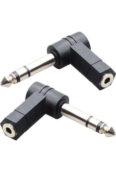 Prettyia 2x 6.35MM 1/4 '' 3.5mm 1/8 '' Stereo Ses Adaptörü Bağlayıcı (Yurt Dışından)