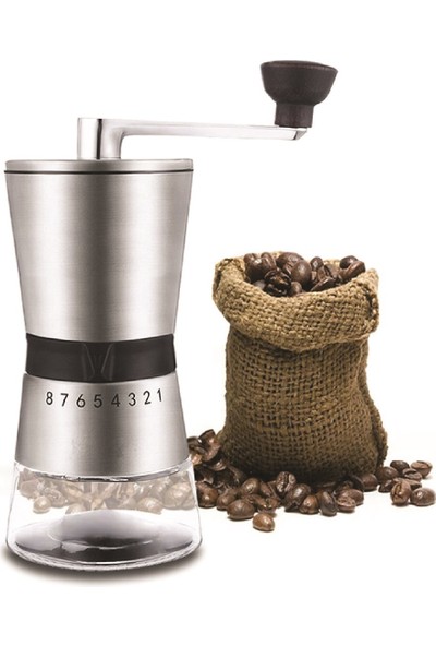 Avatto CG-60GR Seramik Kahve Öğütücü 8 Kademe Paslanmaz Çelik ve Cam Avatto CG-60GR Seramik Kahve Öğütücü 8 Kademe Paslanmaz Çelik ve Cam