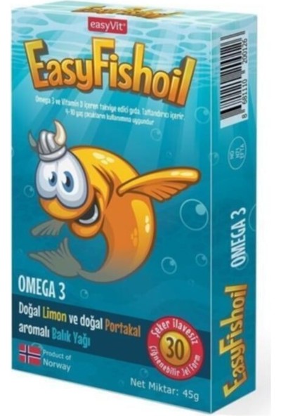 Easyvit Easyfishoil Omega 3 30 Çiğnenebilir Jel Tablet Easyvit Easyfishoil Omega 3 30 Çiğnenebilir Jel Tablet