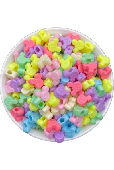 Hedef Bijuteri 25 gr 12MM Mıckey Mouse Model Surat Pastel Karışık Renkli Plastik Boncuk (25 Gr, ~50 Adet) Hedef Bijuteri 25 gr 12MM Mıckey Mouse Model Surat Pastel Karışık Renkli Plastik Boncuk (25 Gr, ~50 Adet)
