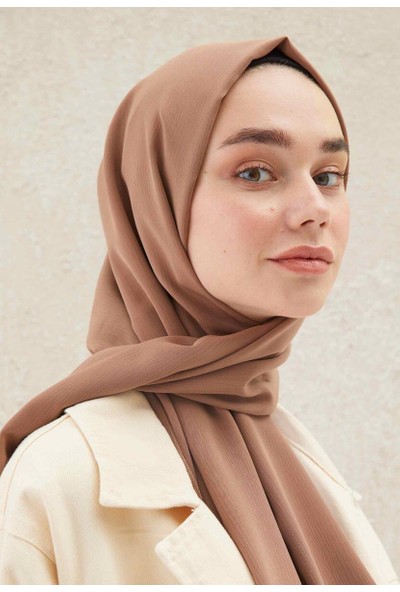 Fresh Scarfs Krinkıl Medine Ipeği Şal Sıcak Kahve