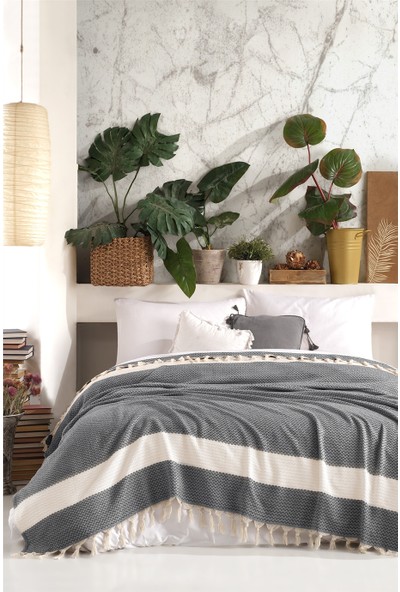 Viaden Çift Kişilik Pamuklu Pike - Şeritli