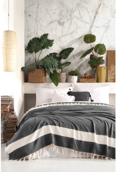 Viaden Çift Kişilik Pamuklu Pike - Şeritli