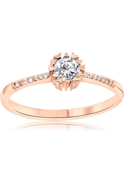 Smyrna Jewelry 14K Bantlı Modern Tektaş Yüzükler Pırlanta Yüzük Smyrna Jewelry 14K Bantlı Modern Tektaş Yüzükler Pırlanta Yüzük