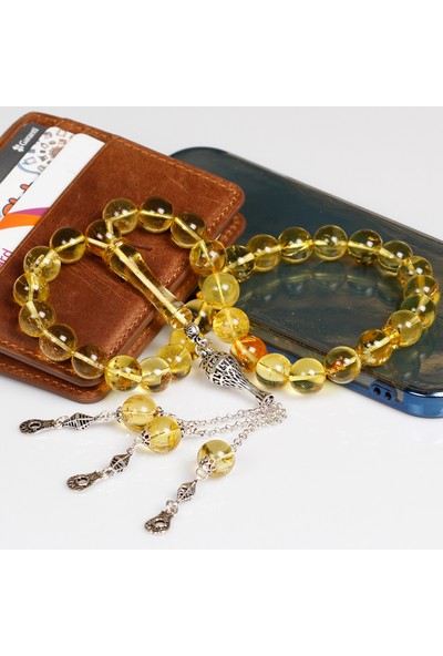 Tesbihcibaba Iri Boy Fosilli Sertifikalı Damla Kehribar Tesbih