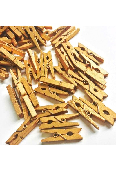 I Love It 100'LÜ Gold Ahşap Mandal 2.5cm (10'lu PAKET-1000 Adet) I Love It 100'LÜ Gold Ahşap Mandal 2.5cm (10'lu PAKET-1000 Adet)