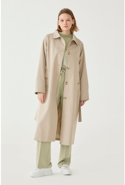 Suud Collection Reglan Kol Düğmeli Trençkot