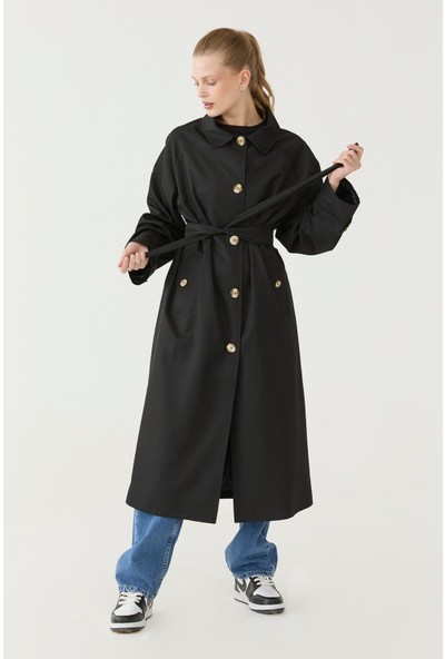 Suud Collection Reglan Kol Düğmeli Trençkot