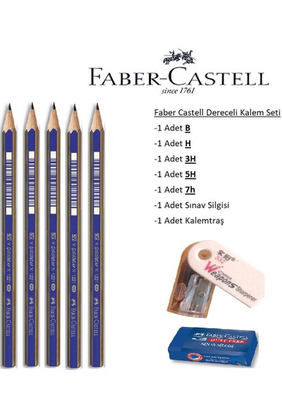 Faber-Castell Resim Kalemi Faber Dereceli Kalem Seti Karakalem Seti B H 3h 5h 7h 5'li Set Faber-Castell Resim Kalemi Faber Dereceli Kalem Seti Karakalem Seti B H 3h 5h 7h 5'li Set