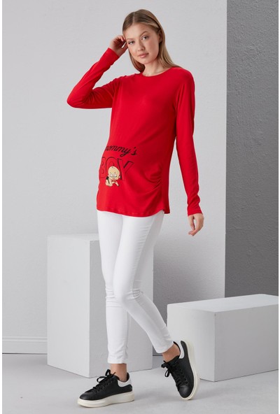 Işşıl 4496-VISKON Annesinin Kızı U Kol Hamile T-Shirt Işşıl 4496-VISKON Annesinin Kızı U Kol Hamile T-Shirt