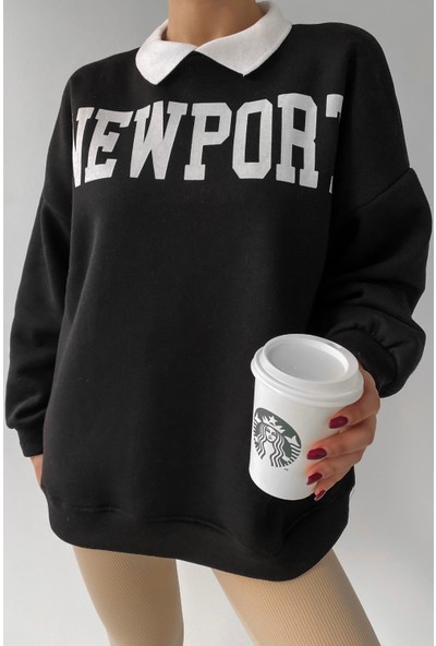 Eka Kadın Siyah Newport Içi Şardonlu Sweatshirt 0488-4387 Eka Kadın Siyah Newport Içi Şardonlu Sweatshirt 0488-4387