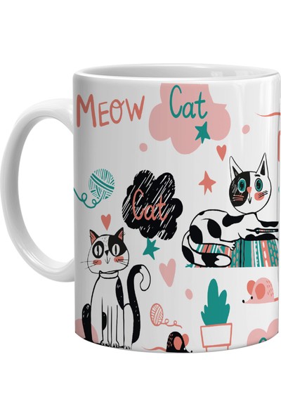 Flipped Cat Meow Tasarım Kupa Bardak