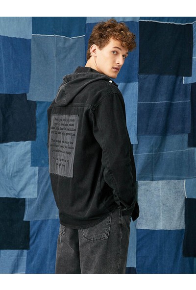 Koton Erkek Jean Ceket Siyah 2KAM53010LD