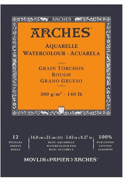 Arches Suluboya Defteri Rough Natural White 300 gr A5 12 Sayfa Arches Suluboya Defteri Rough Natural White 300 gr A5 12 Sayfa