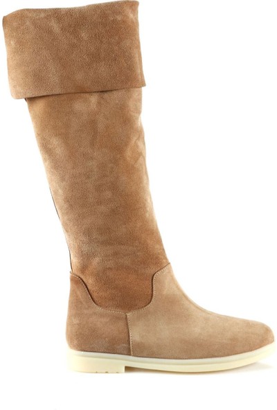 Bueno Pudra Süet Kadın Düz Çizme