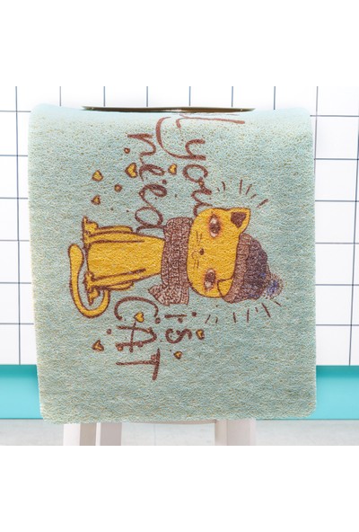 Yoyoso Dekoratif Sloganlı Kauçuk Kapıönü Paspas All U Need Cat 40 x 60 cm