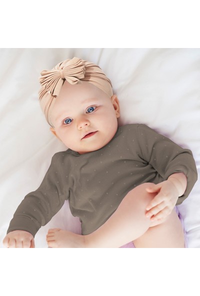 Novibaby El Yapımı Likralı Kelebek Bebek Saç Bonesi Handmade - Bej Novibaby El Yapımı Likralı Kelebek Bebek Saç Bonesi Handmade - Bej