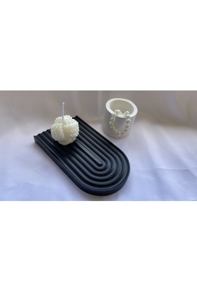 Orange Atelier Dekoratif Geometrik Çizgili Beton Tabak Beton Takı Tabağı Mum Tabağı Organizer Orange Atelier Dekoratif Geometrik Çizgili Beton Tabak Beton Takı Tabağı Mum Tabağı Organizer