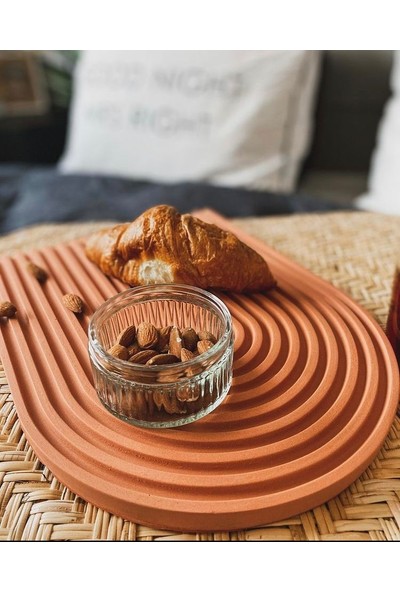 Orange Atelier Arch Büyük Beton Dekoratif Sunum ve Servis Tepsisi Orange Atelier Arch Büyük Beton Dekoratif Sunum ve Servis Tepsisi