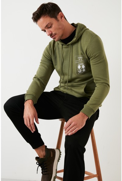 Buratti Baskılı Kapüşonlu Kanguru Cepli Pamuklu Sweat Erkek SWEAT 572OVERLOAD