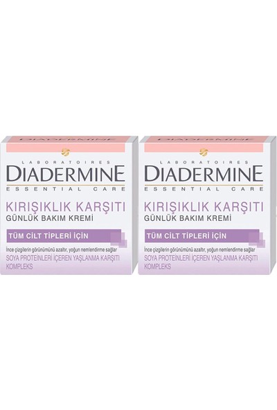 Diadermine Kırışıklık Karşıtı Günlük Bakım Kremi (Tüm Cilt Tipleri) 50 ml x 2 Adet