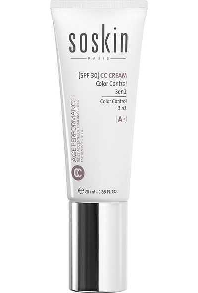 Soskin C.c Cream Color Control Beige Skin - Kapatıcılı Nemlendirici Bej cc Krem SPF30 20 ml Soskin C.c Cream Color Control Beige Skin - Kapatıcılı Nemlendirici Bej cc Krem SPF30 20 ml