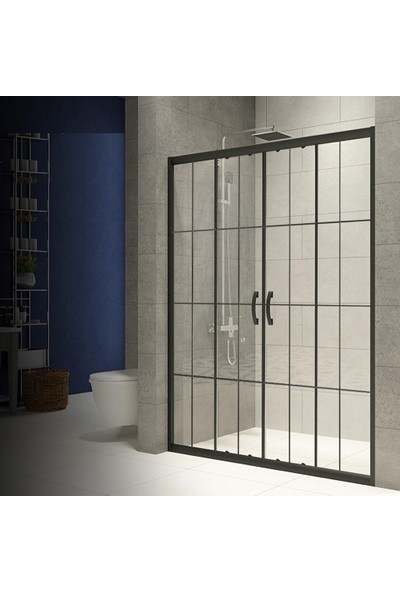 Durul Duşakabin 138 cm Ön Cephe Siyah Karolaj Yükseklik 190CM