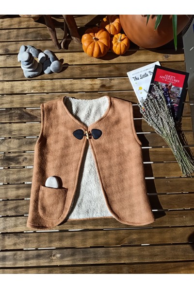 Handmade Çocuk Yeleği, Welsoft ve Keçe Yün Kumaş Çocuk Yeleği