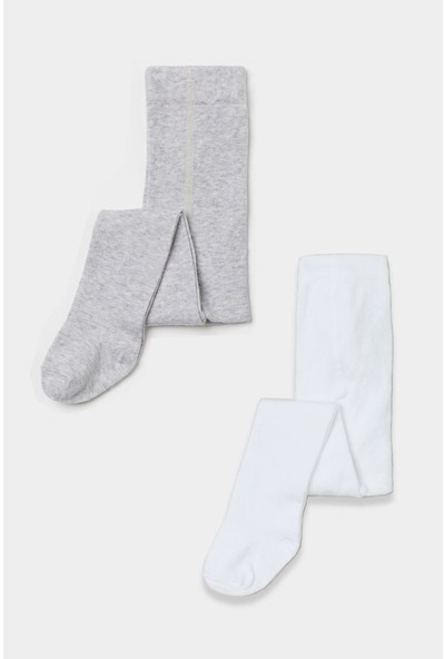 Mem Socks 2'li Desensiz Pamuklu Çocuk Külotlu Çorap Mem Socks 2'li Desensiz Pamuklu Çocuk Külotlu Çorap