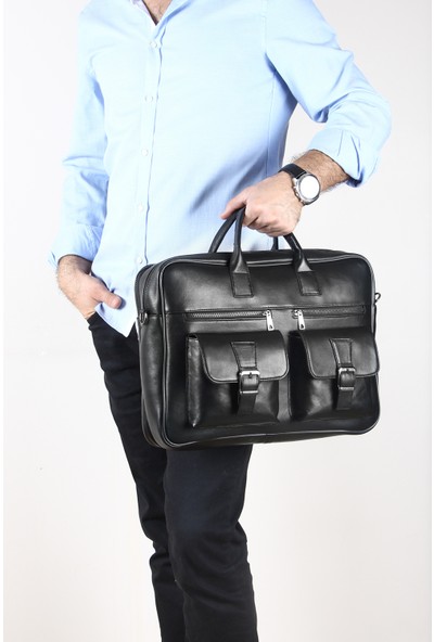 Bay Pablo C160 Siyah Hakiki Deri Unisex Omuz Askılı Laptop, Evrak Çantası Bay Pablo C160 Siyah Hakiki Deri Unisex Omuz Askılı Laptop, Evrak Çantası