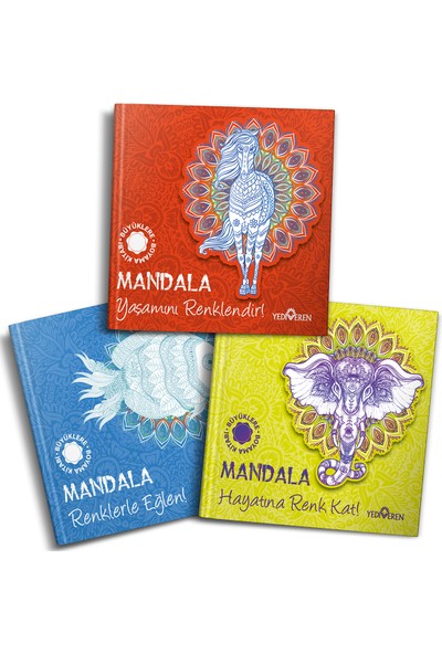 Mandala Büyükler Için Boyama Seti - 3 Kitap Mandala Büyükler Için Boyama Seti - 3 Kitap