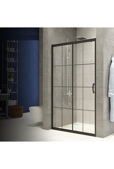 Durul Duşakabin 126 cm Ön Cephe Siyah Karolaj Yükseklik 190CM