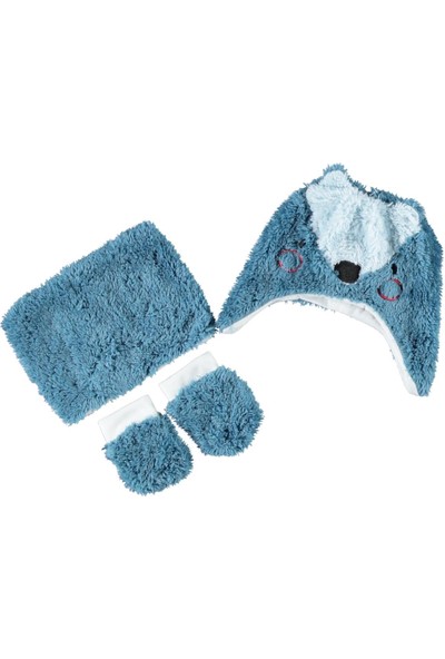 pundikids Bebek Pelüş Atkı Bere Eldiven Takımı