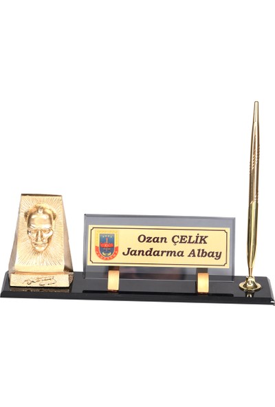 CLK Sublimasyon Alanlı Kristal Atatürk Biblolulu Avukatlar Için Özel Altın Organizer Masa Isimlik CLK Sublimasyon Alanlı Kristal Atatürk Biblolulu Avukatlar Için Özel Altın Organizer Masa Isimlik