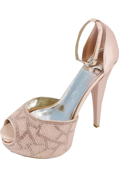 Smilee 4431 Platform Taşlı Abiye Kadın Ayakkabı