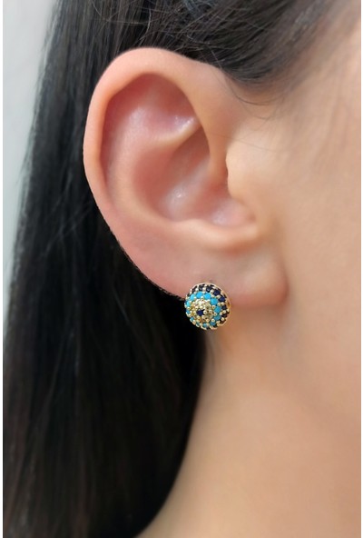 ÇLK Accessories Nazar Boncuklu Taşlı Küpe TRKÜPE34179 B33503