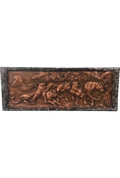 Artsmartix Kaplan Figürlü Kabartmalı Oymalı Rölyef Tablo Duvar Dekoru Bakır Artsmartix Kaplan Figürlü Kabartmalı Oymalı Rölyef Tablo Duvar Dekoru Bakır