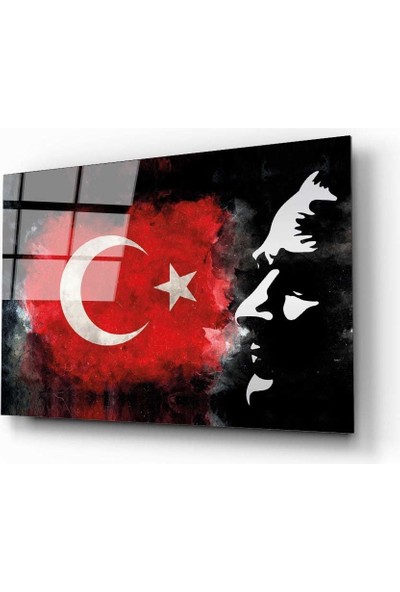 Dekorcum Dekorcumshop Atatürk ve Türk Bayrağı Cam Tablo 4mm Dayanıklı Temperli Cam Dekorcum Dekorcumshop Atatürk ve Türk Bayrağı Cam Tablo 4mm Dayanıklı Temperli Cam
