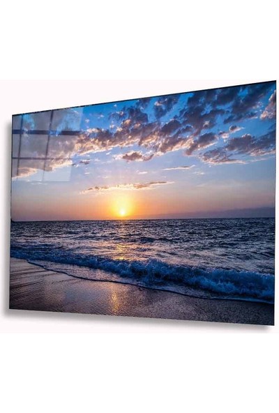 Dekorcum Dekorcumshop Günbatımı Manzara Cam Tablo 4mm Dayanıklı Temperli Cam