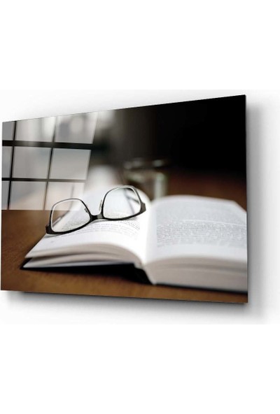 Dekorcum Dekorcumshop Gözlük ve Kitap Cam Tablo 4mm Dayanıklı Temperli Cam Dekorcum Dekorcumshop Gözlük ve Kitap Cam Tablo 4mm Dayanıklı Temperli Cam