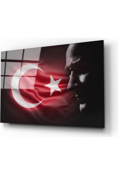 Dekorcum Dekorcumshop Atatürk ve Türk Bayrağı Cam Tablo 4mm Dayanıklı Temperli Cam Dekorcum Dekorcumshop Atatürk ve Türk Bayrağı Cam Tablo 4mm Dayanıklı Temperli Cam