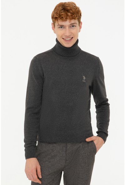 U.S. Polo Assn. Gri Triko Kazak Basic 50236961-VR081 U.S. Polo Assn. Gri Triko Kazak Basic 50236961-VR081