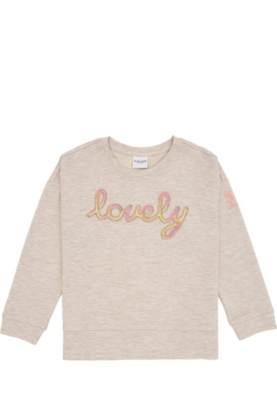 U.S. Polo Assn. Kız Çocuk Bej Melanj Sweat Shirt