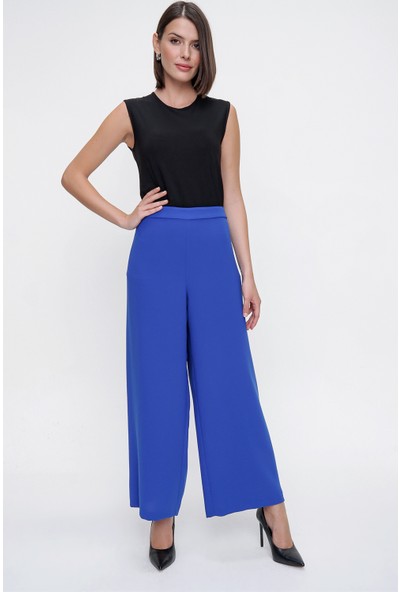 Aker 3592111 Arka Beli Lastikli Geniş Paça Pantolon