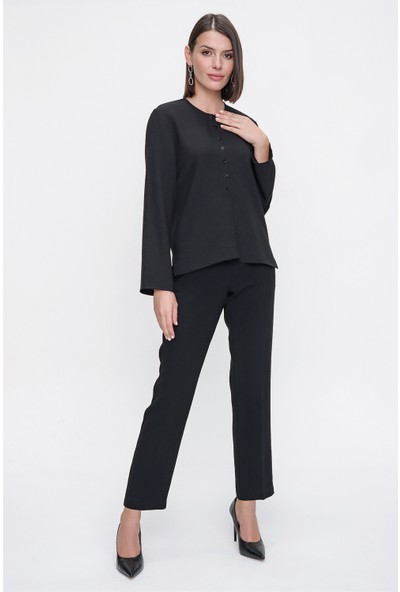 Aker 2222111 Rahat Kesim Yarım Patlı Bluz